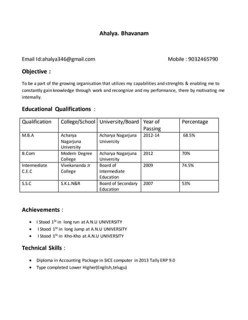 Copy of cv of ankita kumari banasthali format | PDF