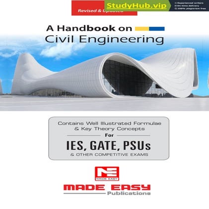 A Handbook On Civil Engineering For Contains Well Illustrated Formulae Key Theory Concepts OTher ...