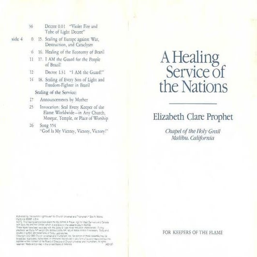 The Summit Lighthouse: A healing service of the nations liner notes | PPT