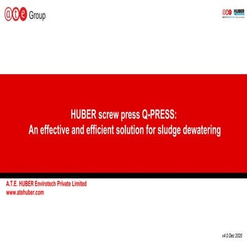 HUBER screw press Q-PRESS: An effective and efficient solution for ...