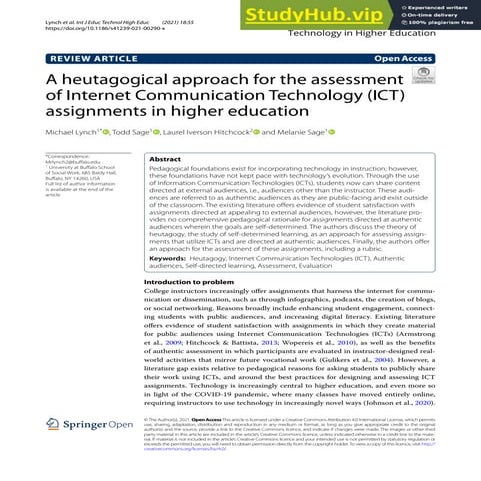 A Heutagogical Approach For The Assessment Of Internet Communication Technology (ICT ...