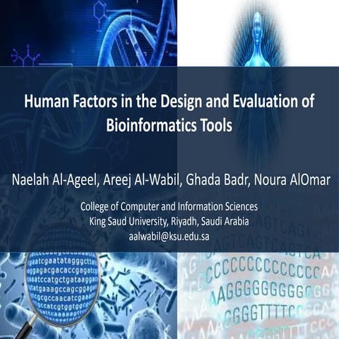 Human Factors in the Design and Evaluation of Bioinformatics Tools | PDF