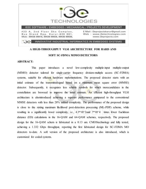 A High Throughput Vlsi Architecture For Hard And Soft Sc Fdma Mimo Detectors Pdf