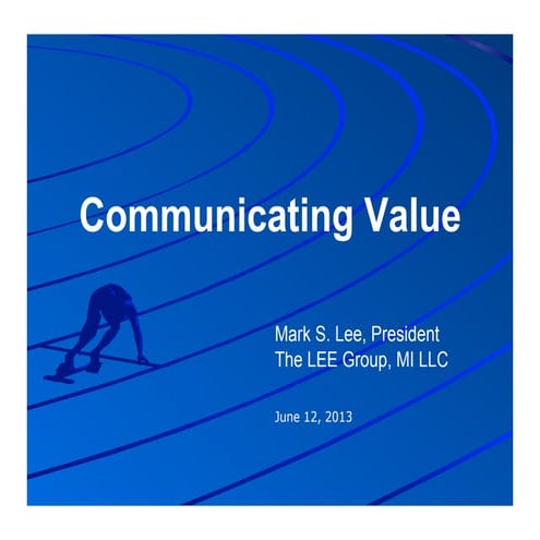 COMMUNICATING VALUE | PPT