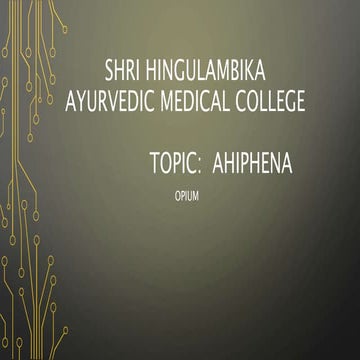 Ahiphen agadatantra Sthavara visha pptx | PPTX