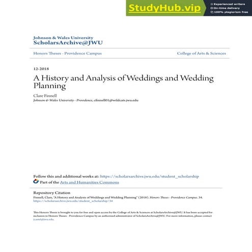 A History And Analysis Of Weddings And Wedding Planning | PDF