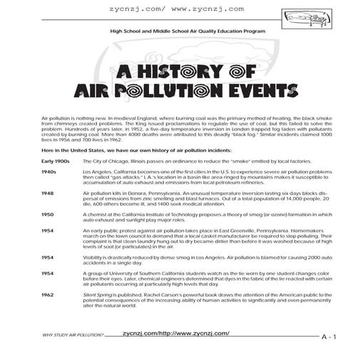 A history of air pollution events | PDF