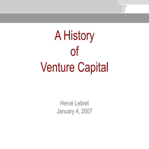 A history of venture capital | PDF