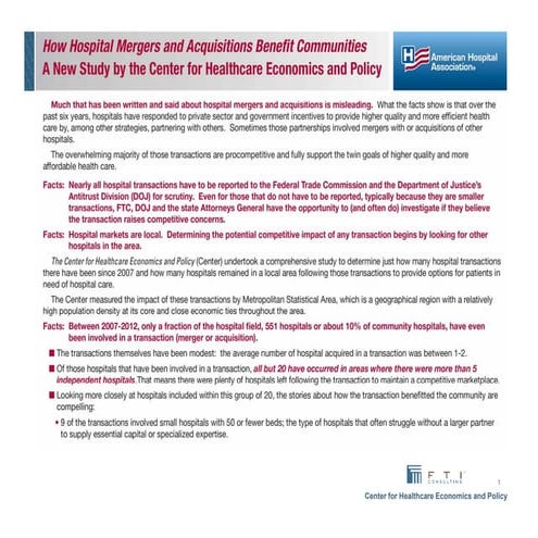 Ahla hosp merger slides (2013) | PDF