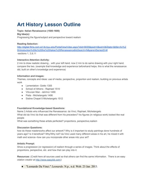 The italian renaissance materials and activities | PDF