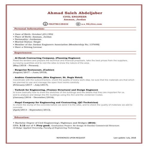 Mechnical Engineer CV - Ahmed Emara | PDF