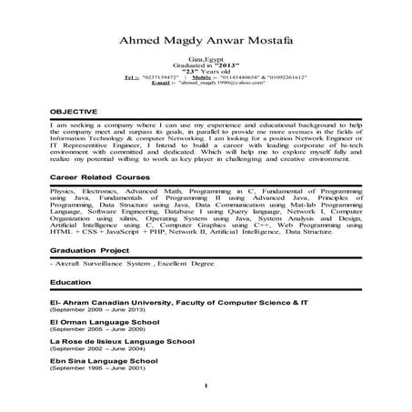Ahmed cv | DOCX