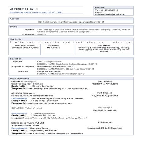 Ahmed ali resume | DOCX