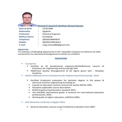 Ahmed elsayed'cv | PDF