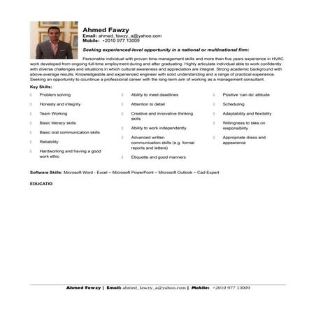 Ahmed fawzy resume | RTF