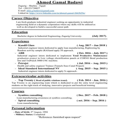 Ahmed gamal badawi | PDF