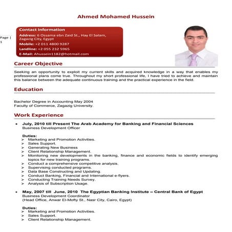 Ahmed Hussein Cv | PDF