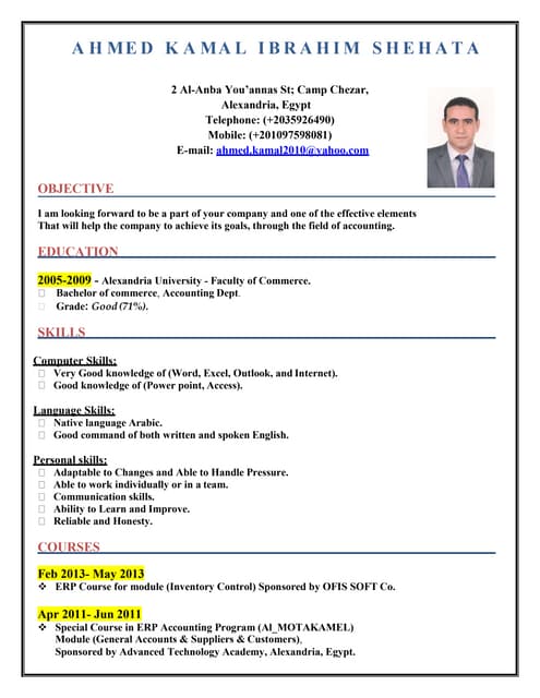 CV (Ahmed Basha) | PDF