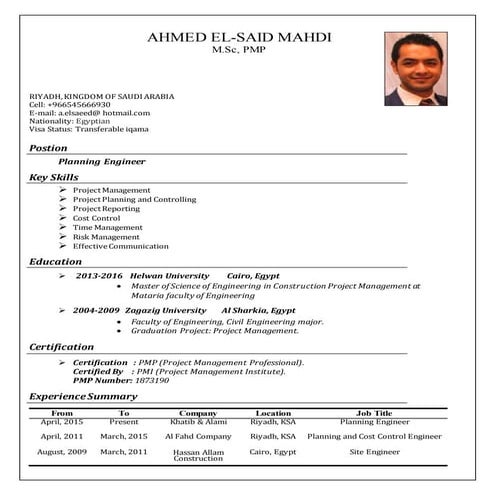 Ahmed mahdi cv_planning_engineer | DOCX