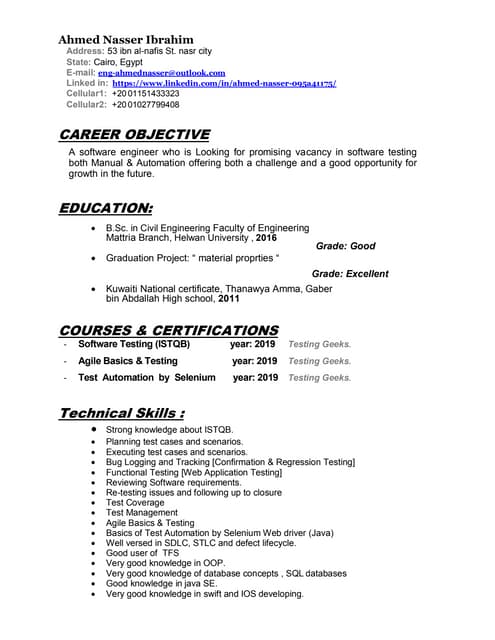 Cv manar fathy | PDF