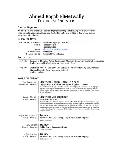 My Resume in English | PDF