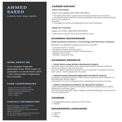 Ahmed Saeed cv | PDF