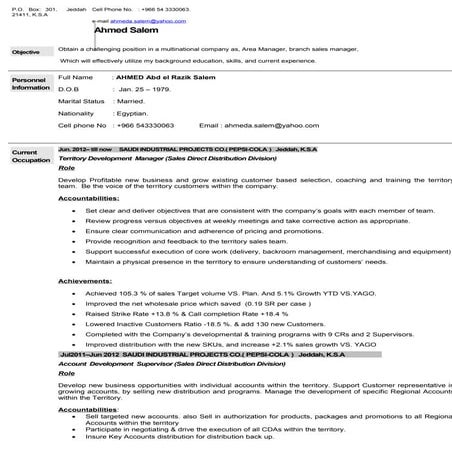 Territory sales manager | DOC