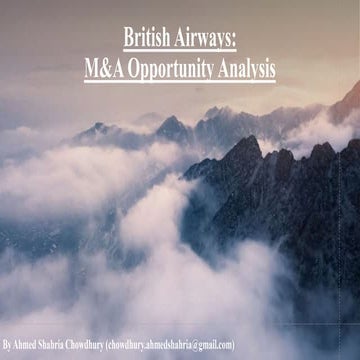 Case Study: M&A Opportunity Analysis for British Airways | PPTX