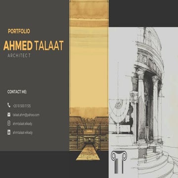 AHMED TALAAT ARCHITECTURE PORTFOLIO .pdf | Civil Engineering Industry | Industries