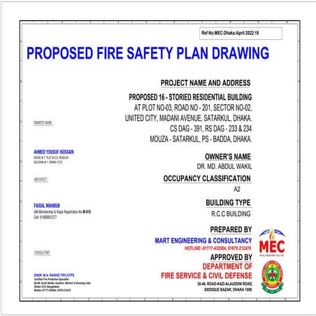 Fire safery plan of Ysuf ahmead by Bangladesh | PDF