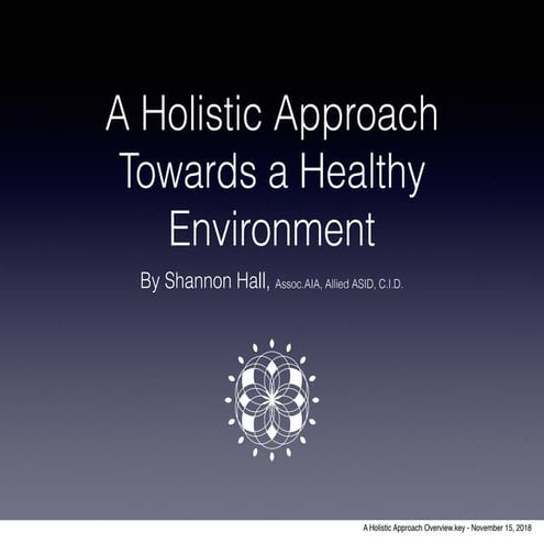 A holistic approach overview. 2018 | PPT