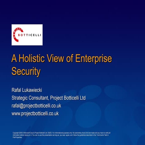 A holistic view_of_enterprise_security | PPT