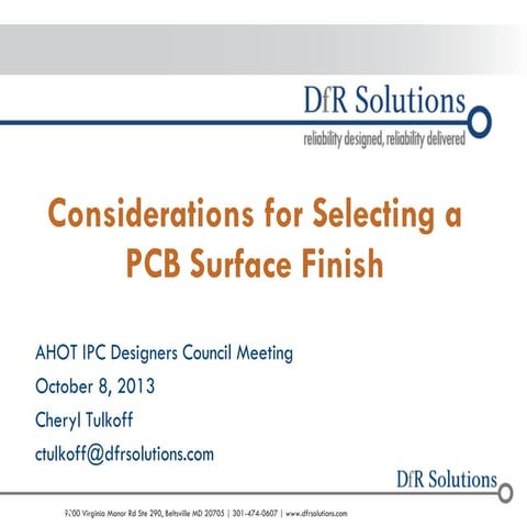 Selecting a Printed Circuit Board Surface Finish | PDF