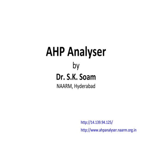 Ahp analyser | PPT