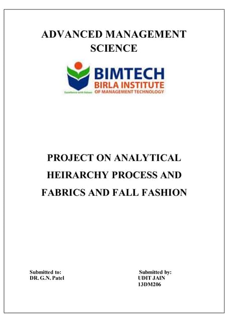 Analytic Hierarchy Process Ppt