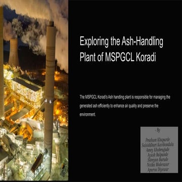 Ash Handling System of a Thermal Power Plant | PPTX