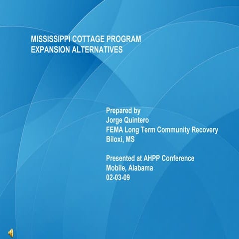 Alternative Housing Pilot Program Expansion Alternatives | PPS