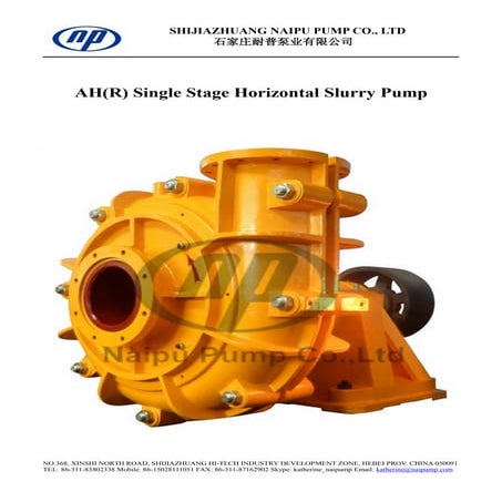 AH(R) Warman Slurry Pump and Spare Parts | PDF