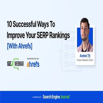 10 Successful Ways To Improve Your SERP Rankings [With Ahrefs] | PDF