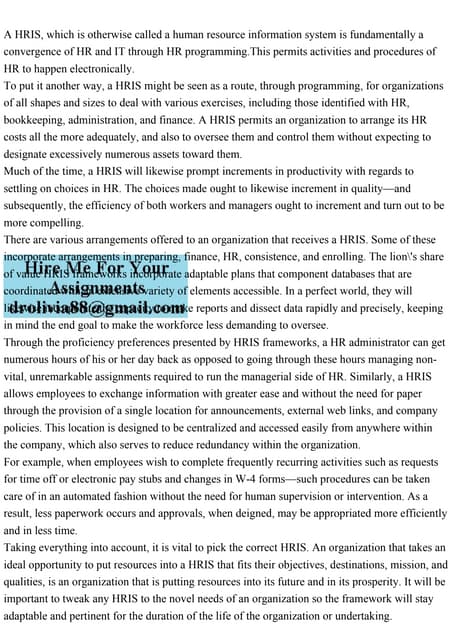 HRIS (Human Resource Information System).pptx | Human Resources | Business