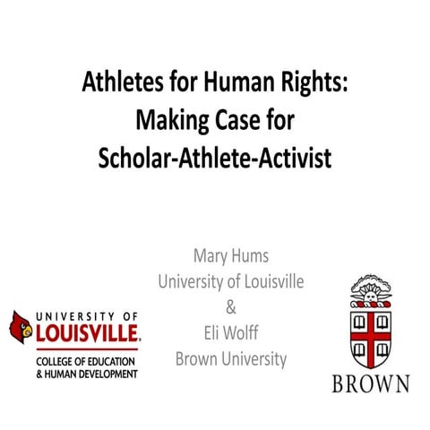 Athletes for Human Rights-Case for Scholar-Athlete-Activist | PPTX
