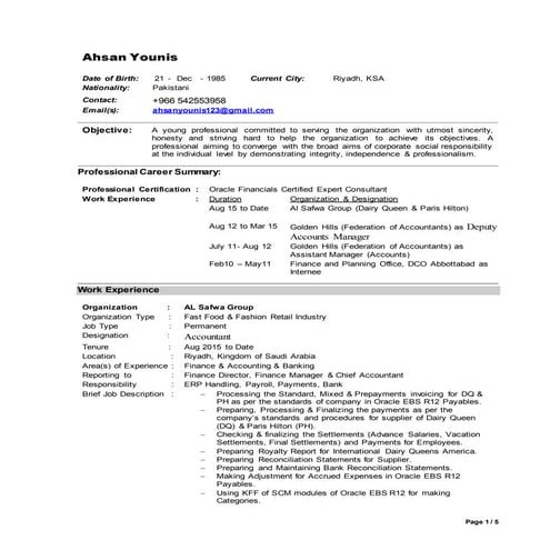 Ahsan resume | DOCX