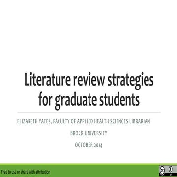 Literature review strategies for graduate students | PPTX