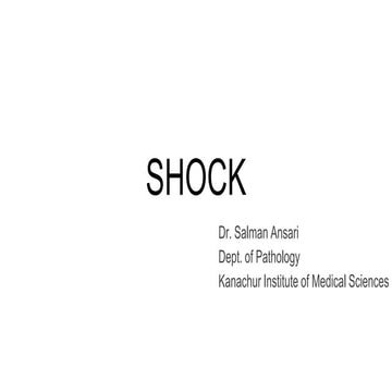 Pathology and Pathophysiology of Shock | PDF