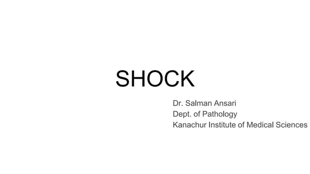 Pathology and Pathophysiology of Shock | PDF