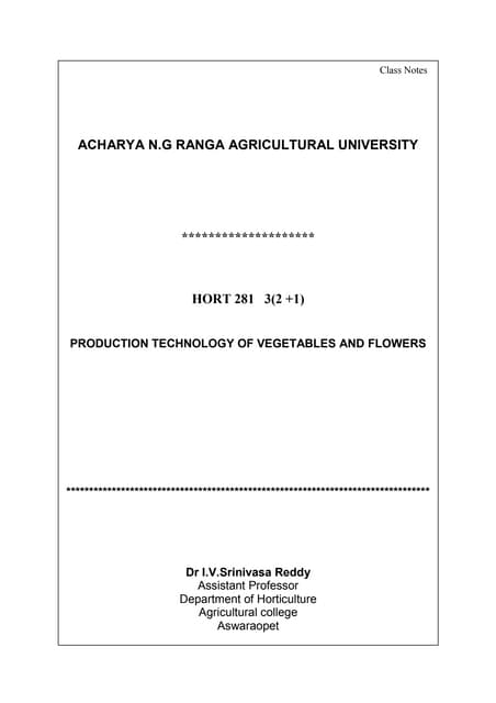 B.sc. agri i po h unit 1. intro of horticulture | PPTX | Agriculture ...