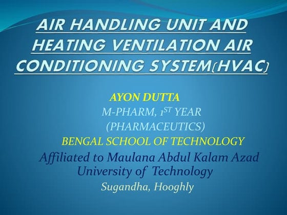 Air handling unit | PPTX | Home Appliances | Home & Garden