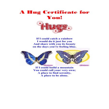 A Hug Certificate For You | PDF