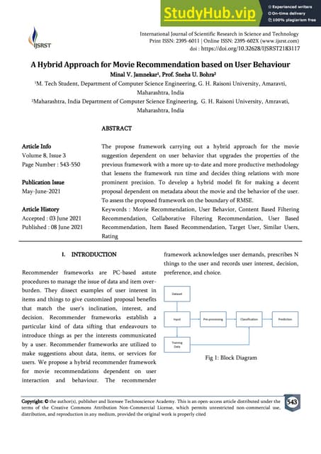 Movie Recommendation System Using Collaborative Filtering Pdf