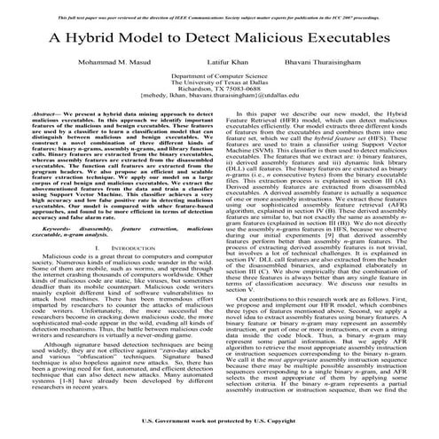 A Hybrid Model To Detect Malicious Executables Pdf